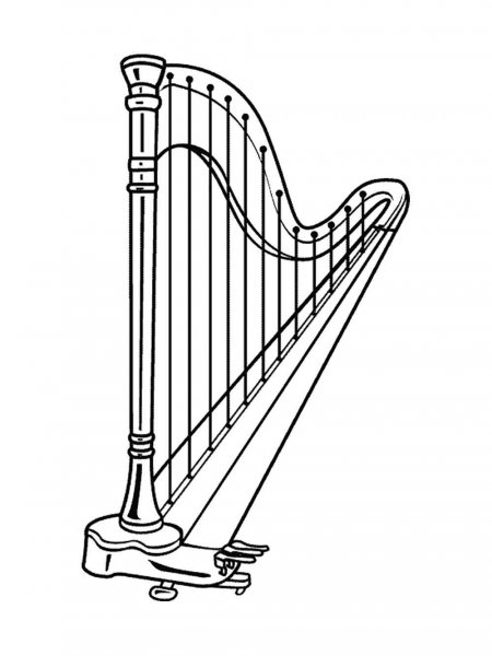 Harp coloring pages