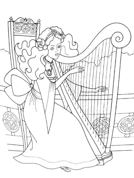 Harp coloring pages
