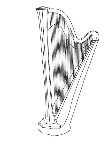 Harp coloring pages
