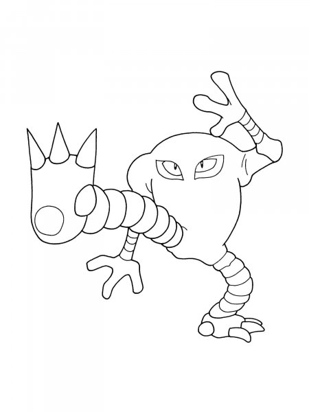 Pokemon Hitmonlee coloring pages - Free Printable