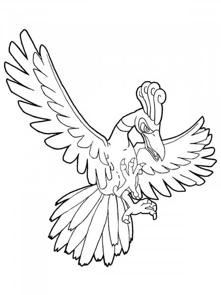 Pokemon Ho-Oh coloring pages - Free Printable