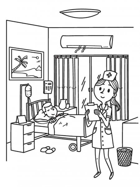 Hospital coloring pages