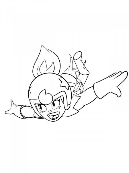 Janet from Brawl Stars coloring pages