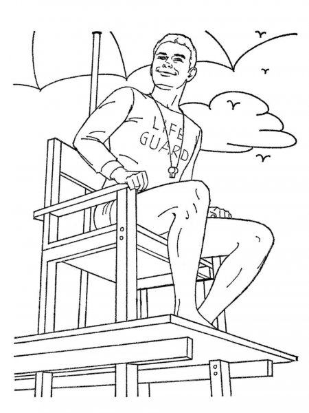 Lifeguard coloring pages
