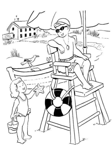 Lifeguard coloring pages