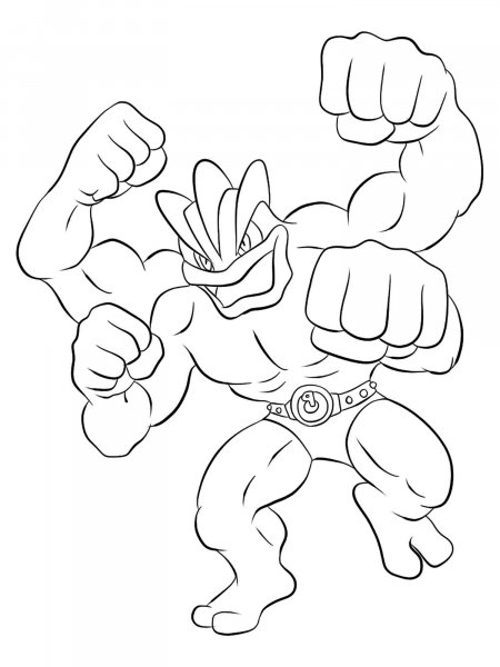 Pokemon Machamp coloring pages - Free Printable