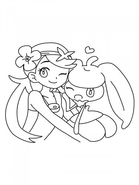 Mallow Pokemon coloring pages