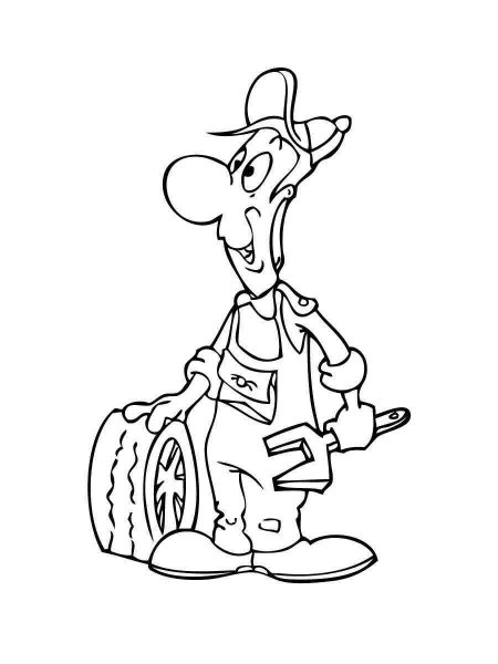 Mechanic coloring pages