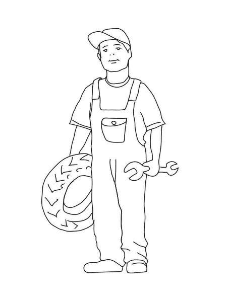 Mechanic coloring pages