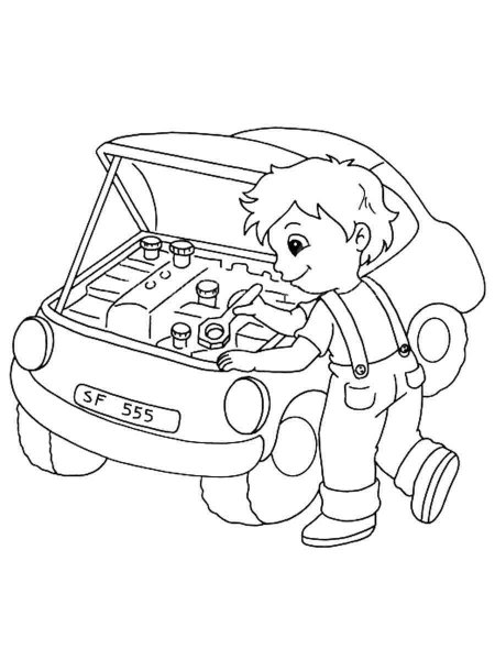 Mechanic coloring pages