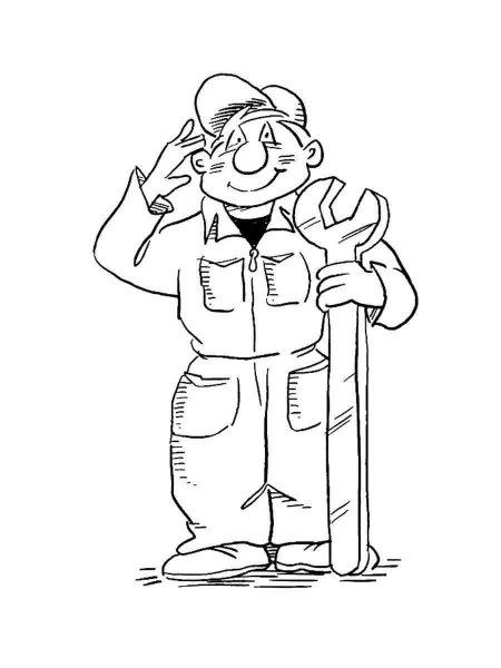 Mechanic coloring pages