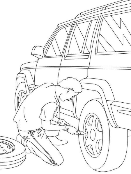 Mechanic coloring pages