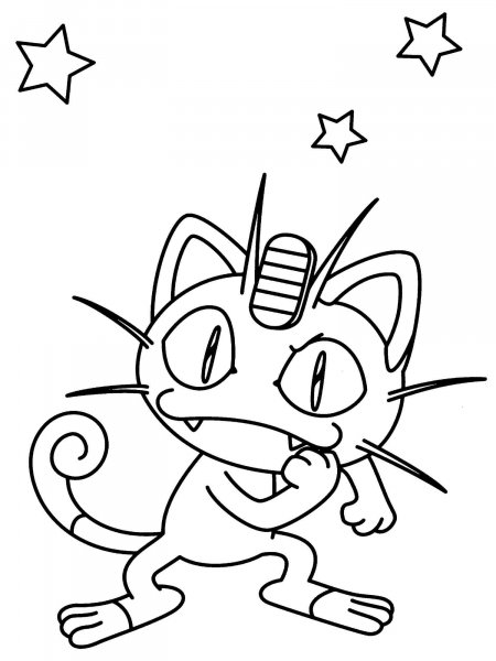 Pokemon Meowth coloring pages - Free Printable