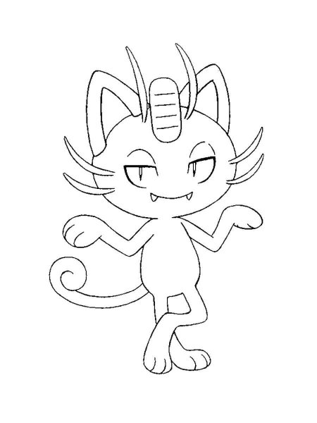 Pokemon Meowth coloring pages - Free Printable