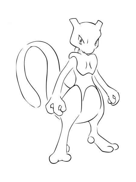 Pokemon Mewtwo Coloring Pages Free Printable