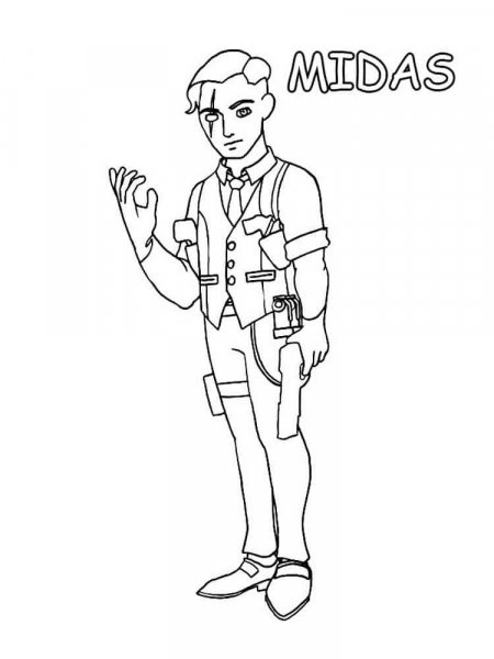 Midas Fortnite coloring pages