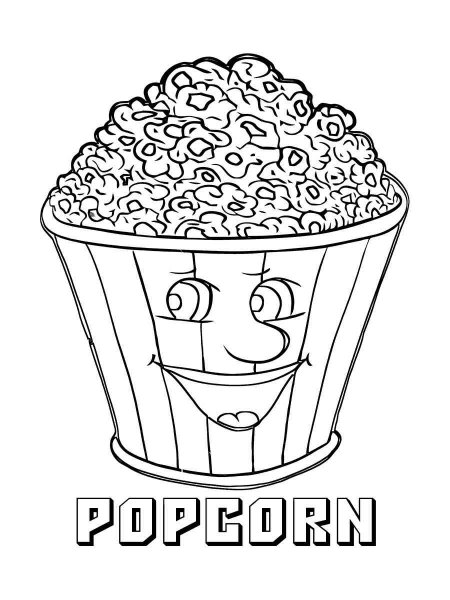 Popcorn coloring pages