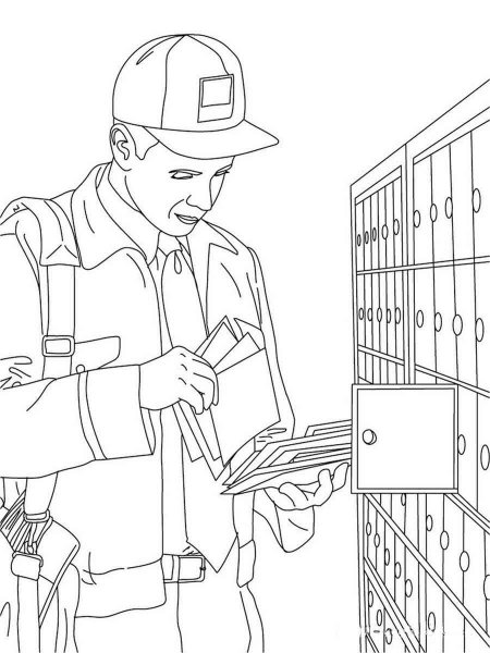 Postman coloring pages