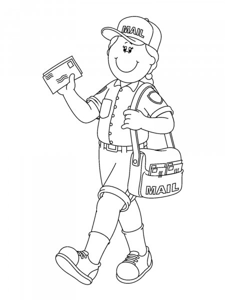 Postman coloring pages