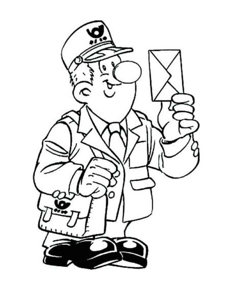 Postman coloring pages