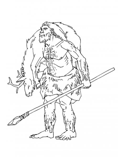 Prehistoric man coloring pages