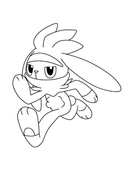 Pokemon Raboot coloring pages - Free Printable