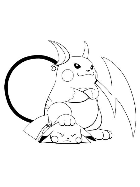 Pokemon Raichu coloring pages - Free Printable