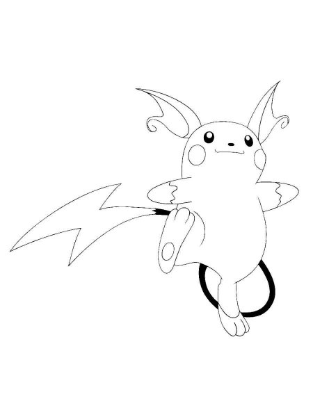 Pokemon Raichu coloring pages - Free Printable