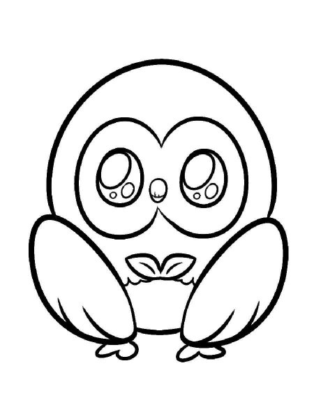 Rowlet Pokemon coloring pages