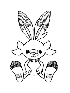Scorbunny Pokemon coloring pages
