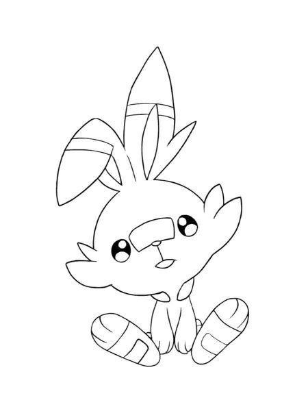 Scorbunny Pokemon coloring pages