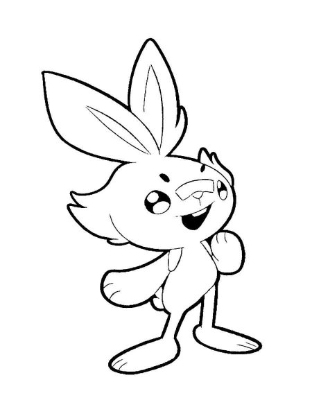 Scorbunny Pokemon coloring pages