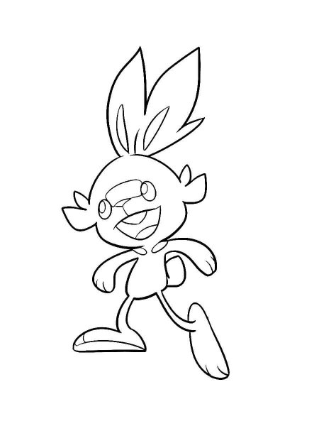 Scorbunny Pokemon coloring pages