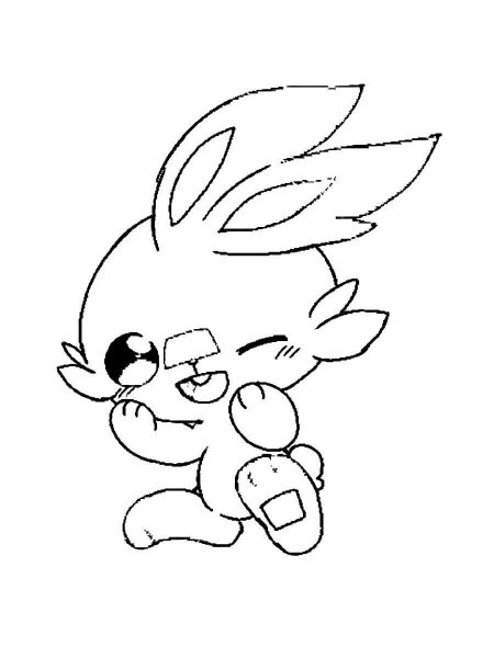 Scorbunny Pokemon coloring pages