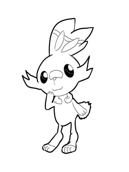 Scorbunny Pokemon coloring pages