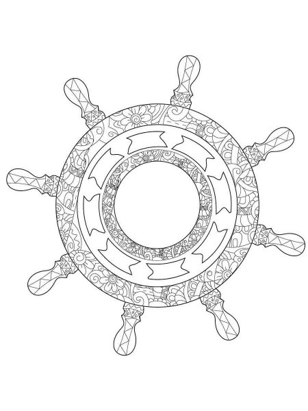 Ship's wheel coloring pages