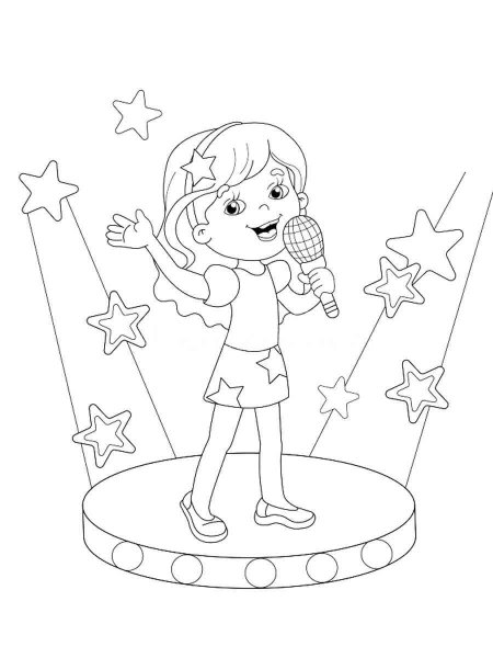 Singer coloring pages