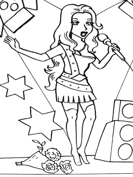 Singer coloring pages