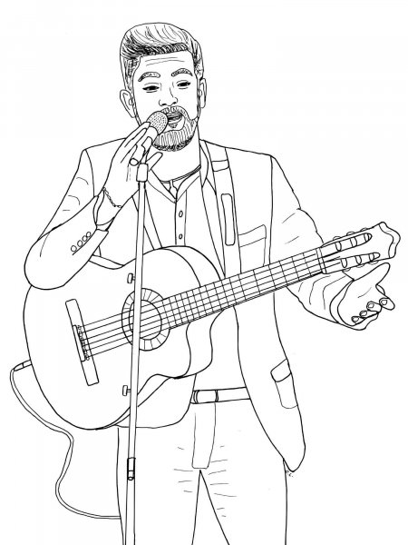 Singer coloring pages