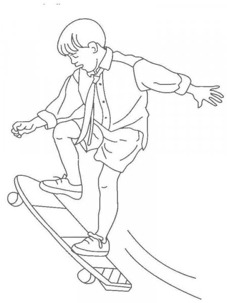 Skateboarding coloring pages