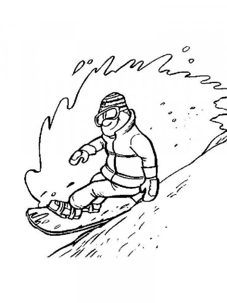 Snowboarding coloring pages