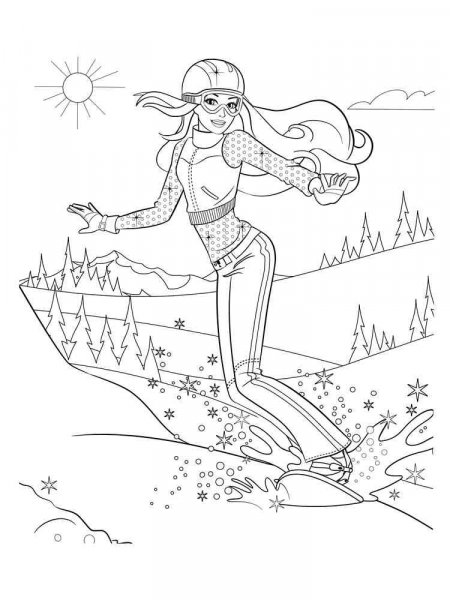Snowboarding coloring pages
