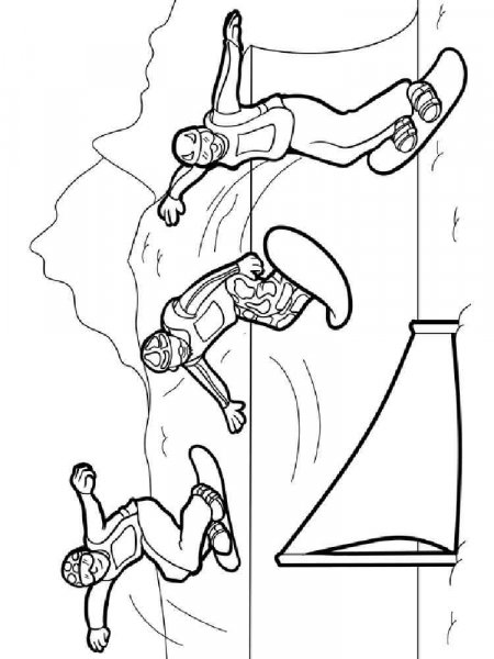 Snowboarding coloring pages