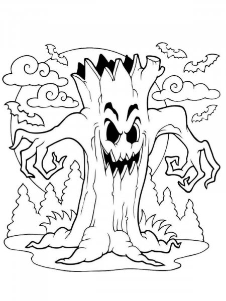 Spooky Tree coloring pages