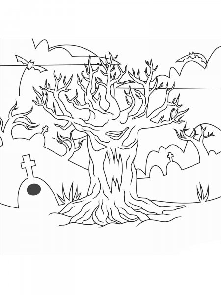 Spooky Tree coloring pages