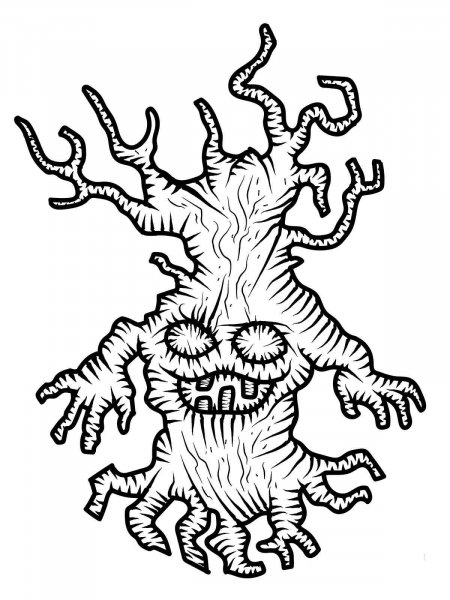 Spooky Tree coloring pages