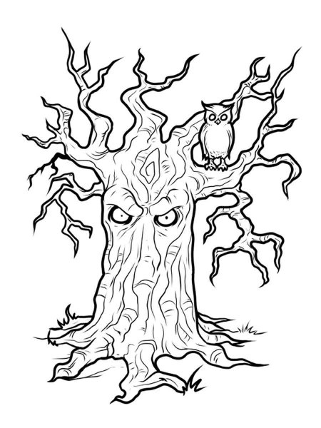 Spooky Tree coloring pages
