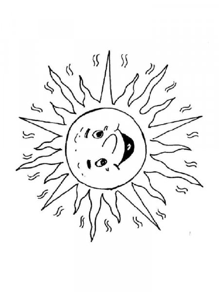 Sun coloring pages
