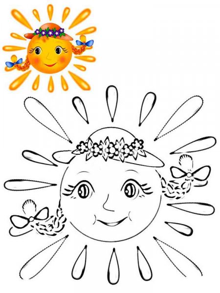 Sun coloring pages