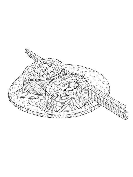 Sushi coloring pages